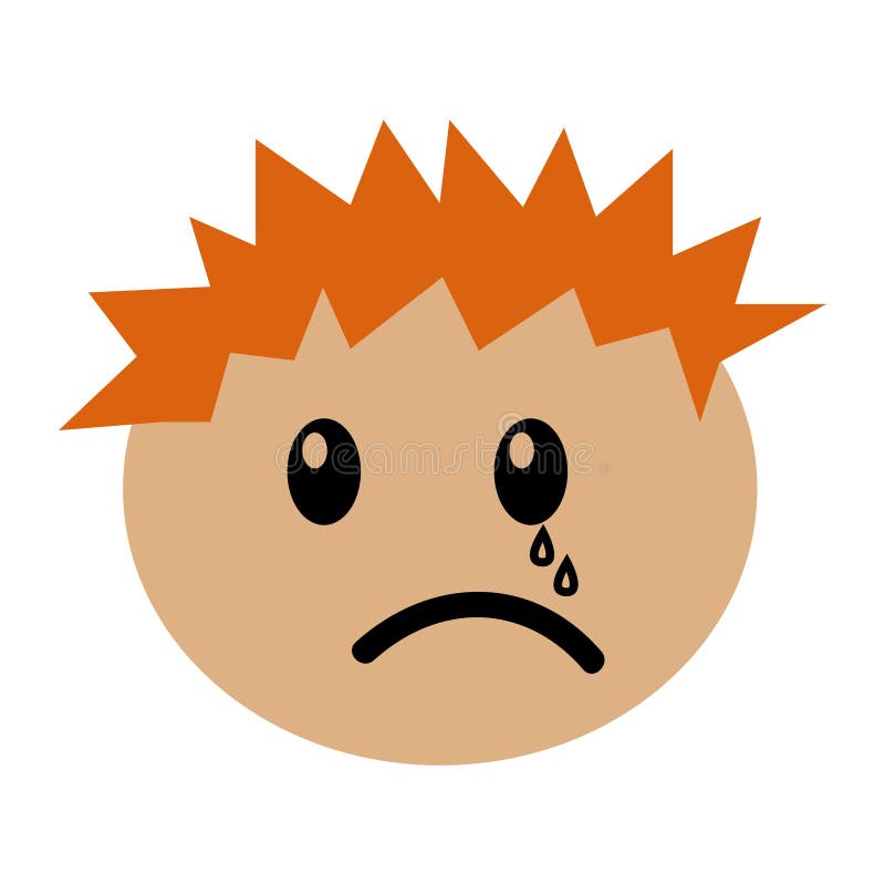Head boy crying expression stock vector. Illustration of concept - 93527985