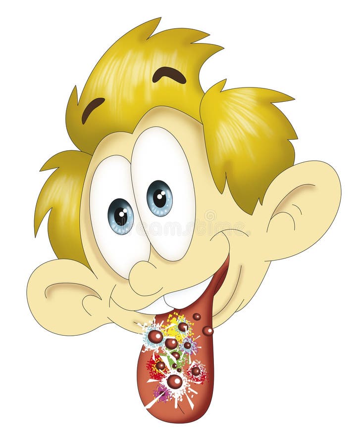 Head of Boy Eating Pop Rocks Stock Illustration - Illustration of sweet ...