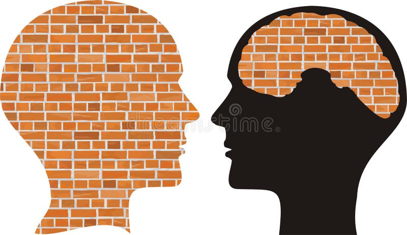Head and brain of brick stock vector. Illustration of knowlege - 23320236