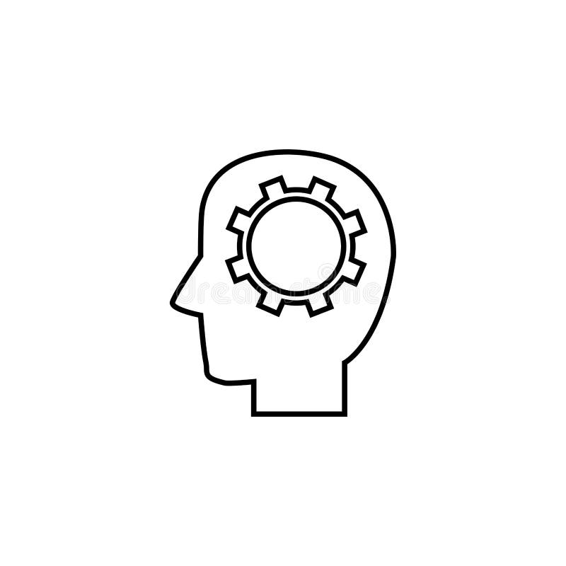 Head Brain Gear Solution Idea Icon Line Style Stock Vector ...