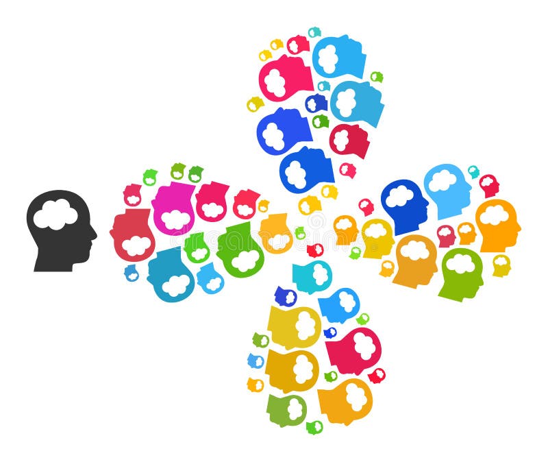 Head Brain Icon Multicolored Rotation Spin Stock Vector - Illustration ...
