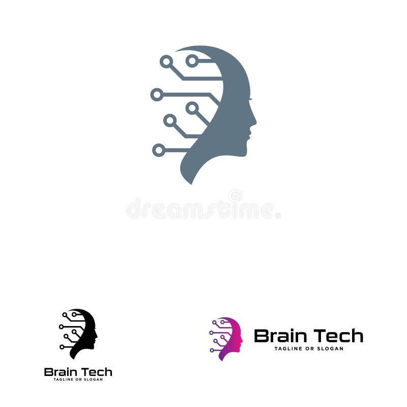 Head and brain logo design stock vector. Illustration of human - 217942414