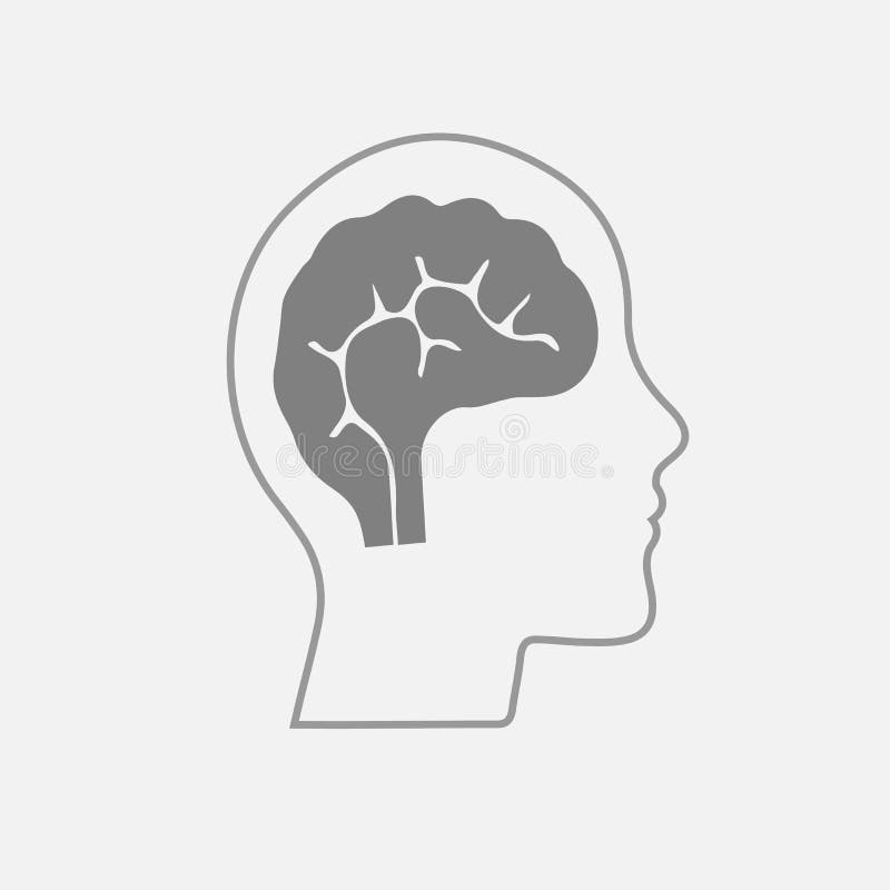 Head with Brain Vector Icon Eps 10. Simple Isolated Illustration Stock ...