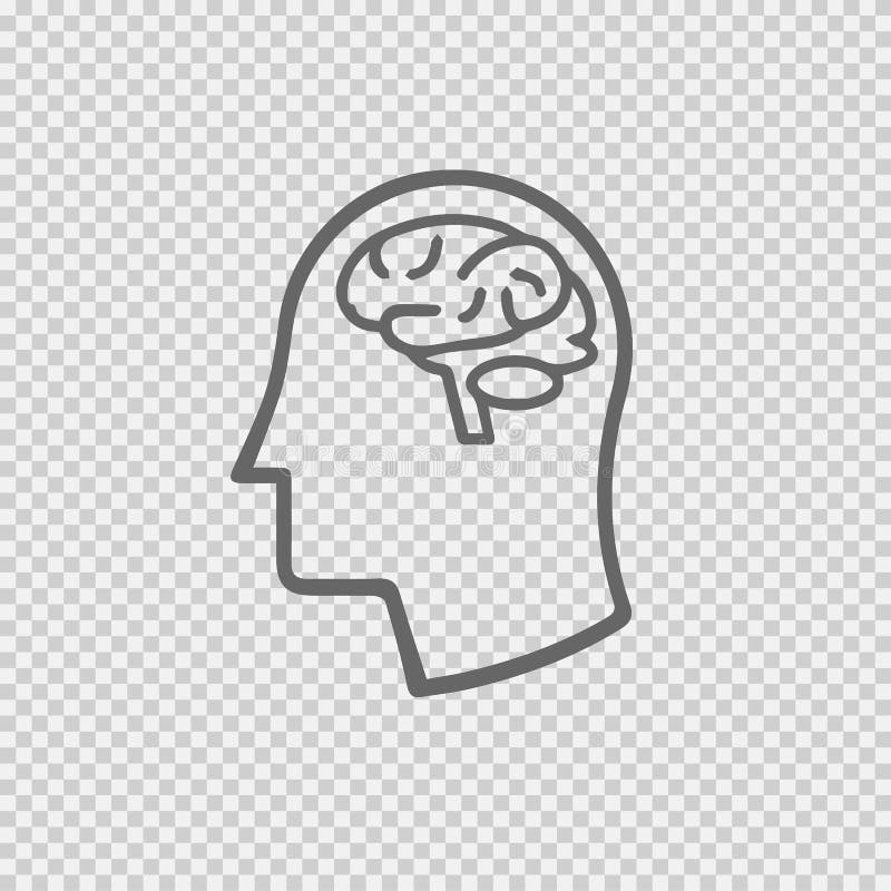 Head with Brain Vector Icon. Simple Isolated Silhouette Symbol Stock ...
