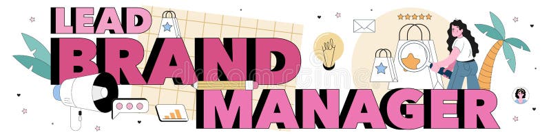 Head Brand Manager Typographic Header. Specialist Developing Stock ...