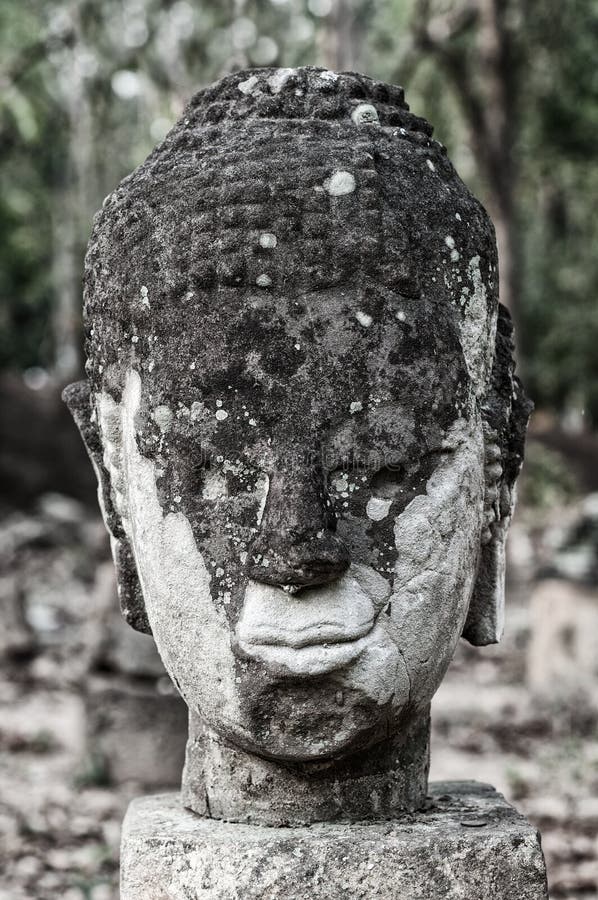 The Head of Buddha Image at Wat U-Mong Stock Image - Image of religious ...