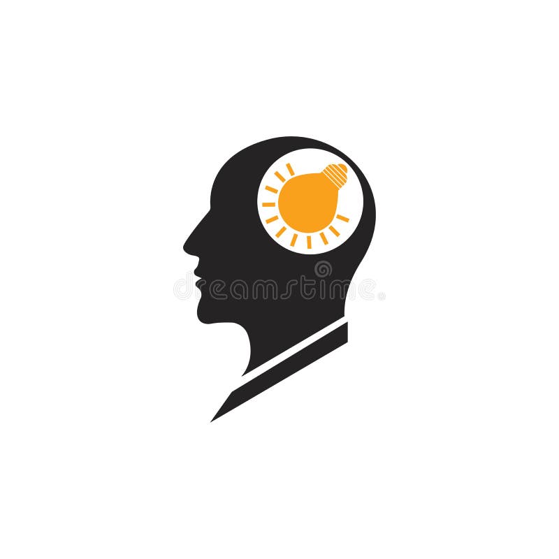 Head and Bulb Icon or Clear Thinking Icon Stock Vector - Illustration ...