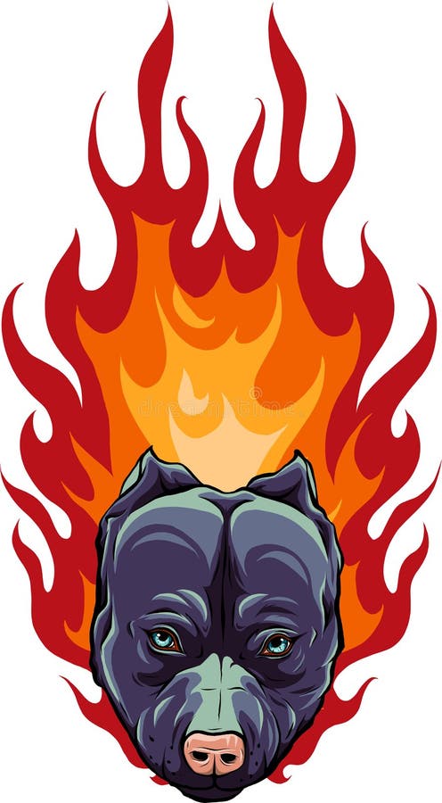 Bulldog Flame stock vector. Illustration of shadow, attack - 89823282
