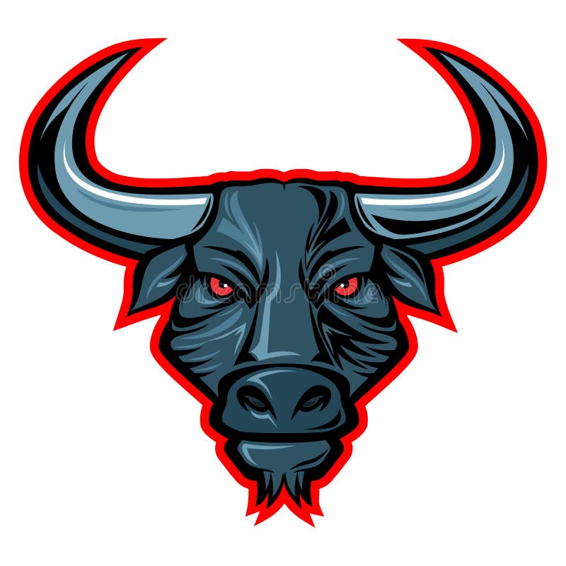 Head of Bull Front Side View Logo Vector Illustration Stock Vector ...