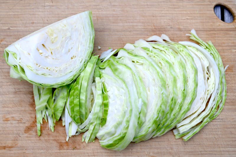 Slicing Cabbage stock photo. Image of bamboo, board - 171042764