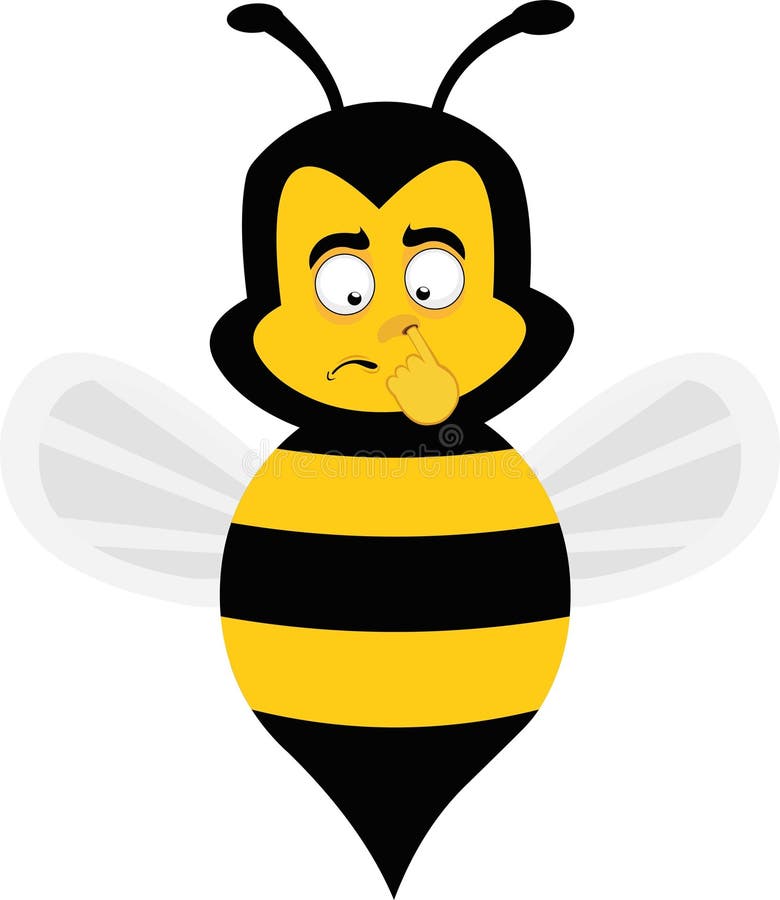 Head Cartoon Bee Finger Pick Nose Stock Vector - Illustration of habit ...