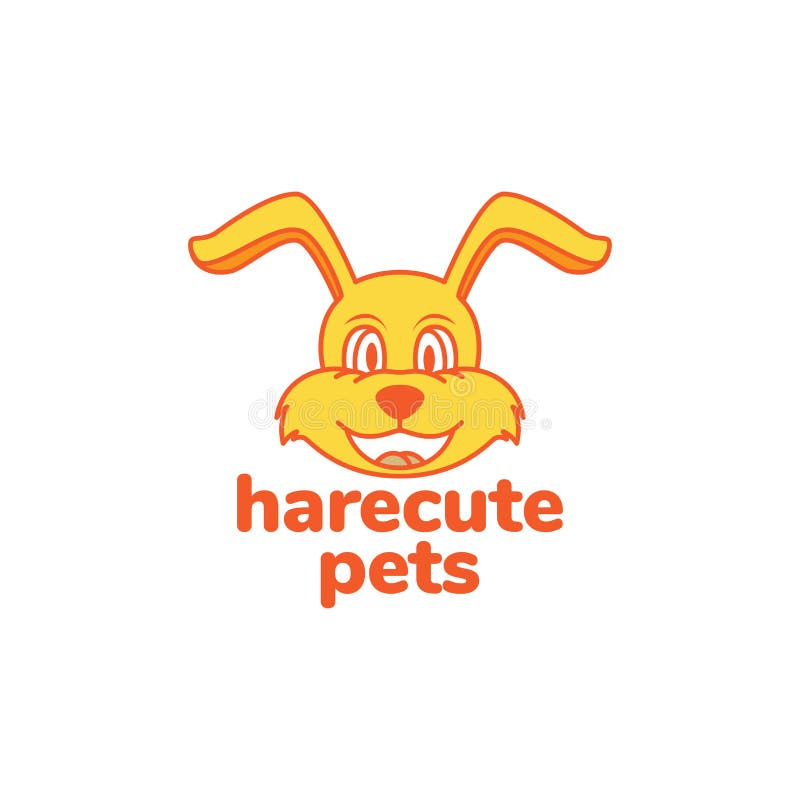Head Cartoon Rabbit Hare Smile Logo Design Stock Vector - Illustration ...