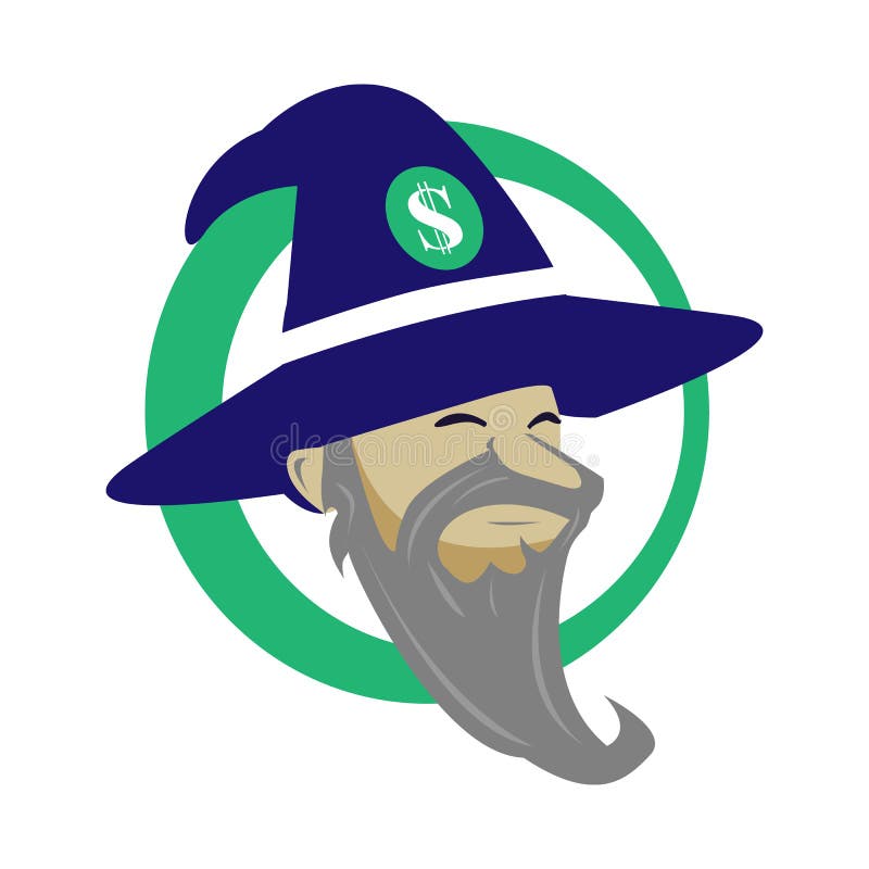 Head Cartoon of Wizard with Dollar Symbol in Hat Stock Vector ...