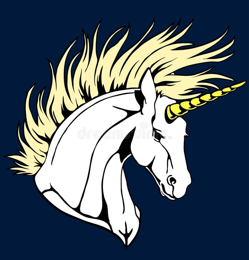 White Unicorn Against a Celtic Clover Stock Illustration - Illustration ...