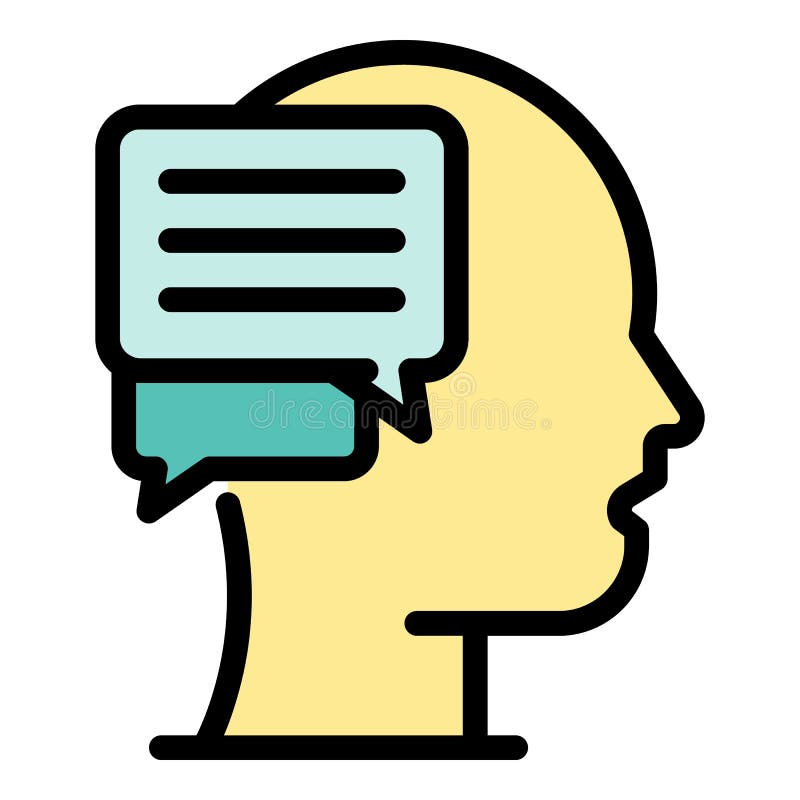 Head Chat Thinking Icon Color Outline Vector Stock Vector ...