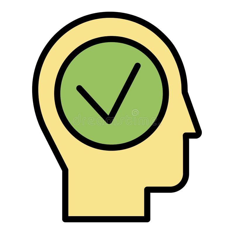 Head and Check Icon Color Outline Vector Stock Vector - Illustration of ...