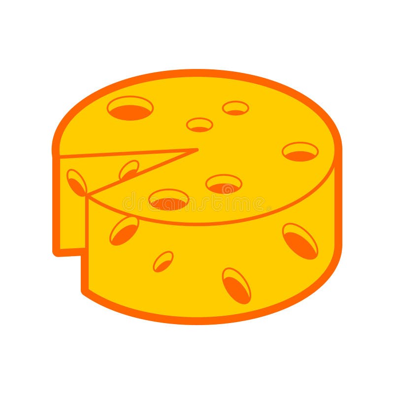 Head of Cheese Hand Drawn Vector Illustration Stock Vector ...