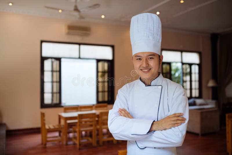 Head Chef in Asian Restaurant Stock Image - Image of handsome, person ...