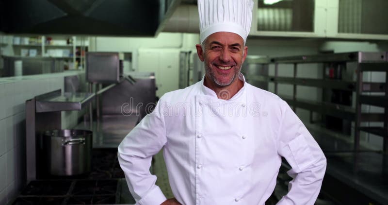 Head Chef Smiling at Camera with Hands on Hips Stock Footage - Video of ...