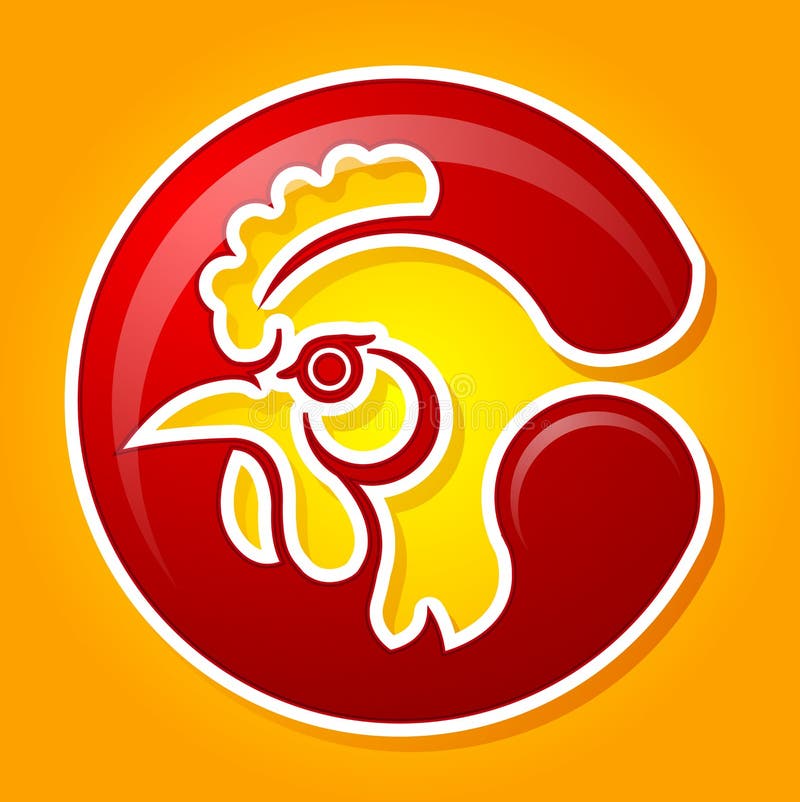 Head chicken symbol. stock vector. Illustration of chick - 240669922