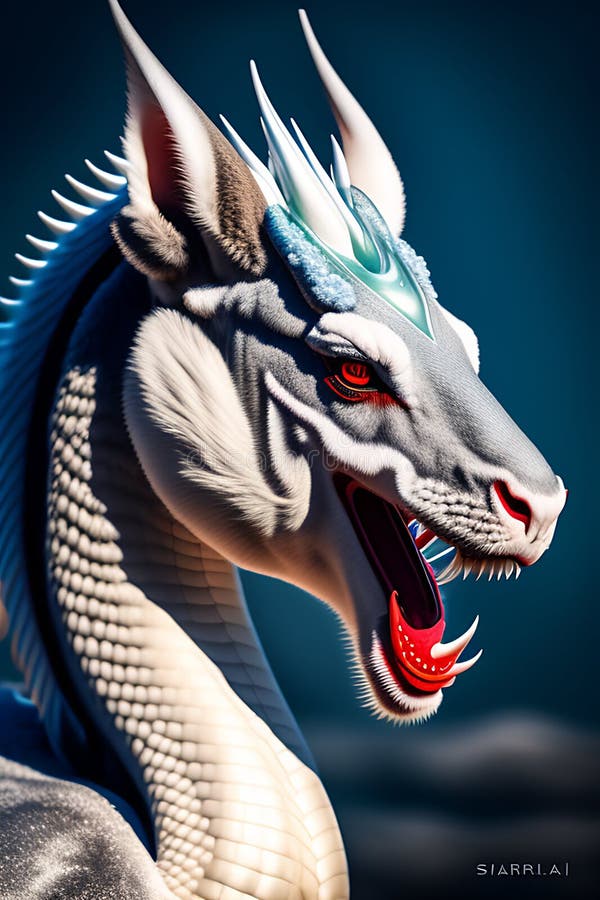 Head of a Chinese Dragon Close-up, Generated 3D Image. Stock ...