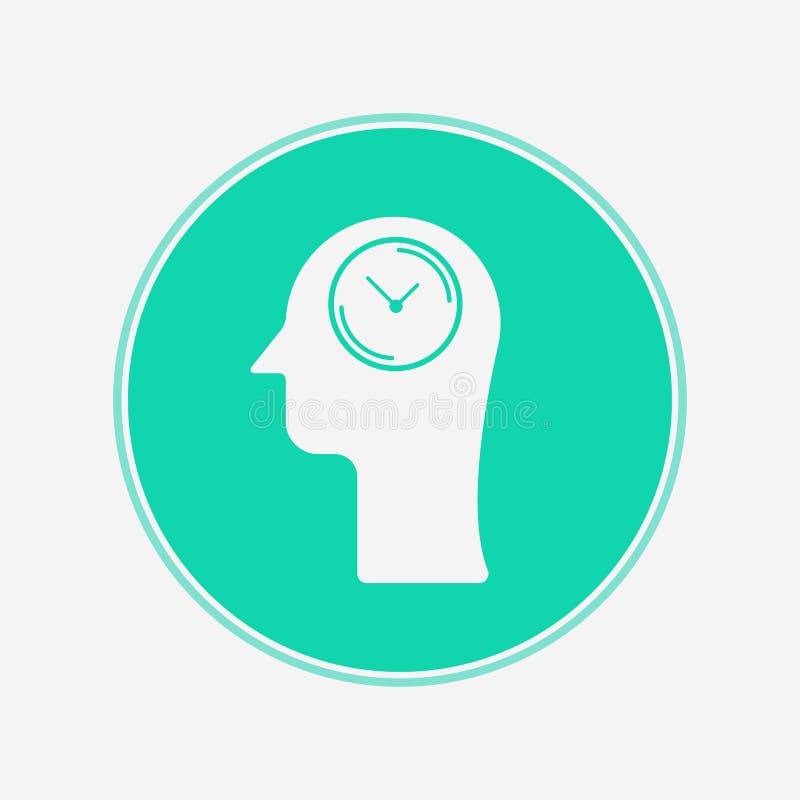 Head with Clock Vector Icon Sign Symbol Stock Vector - Illustration of ...