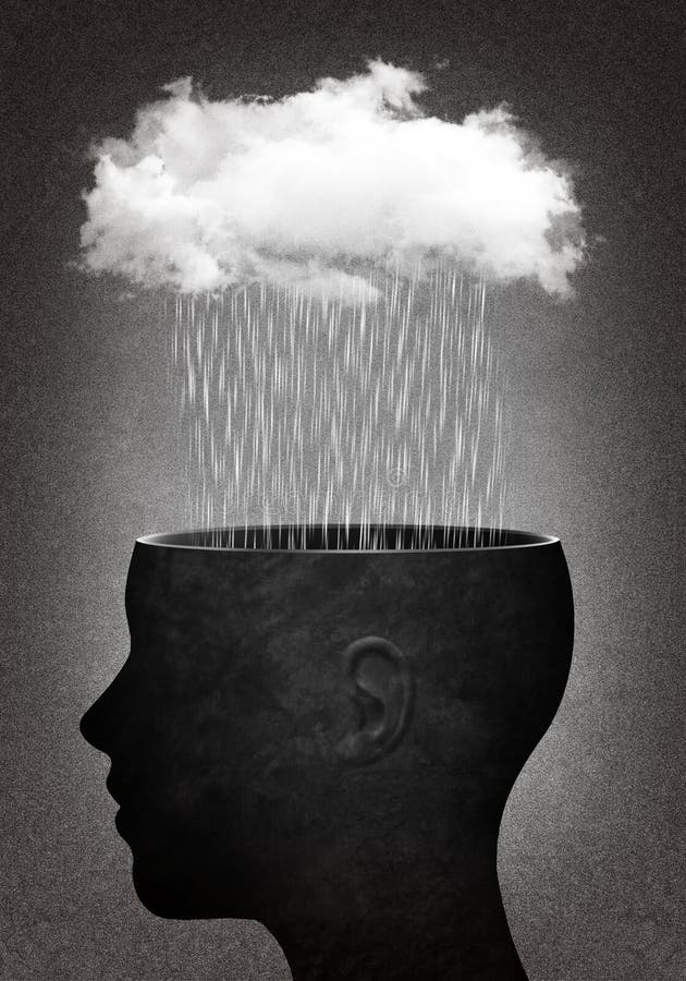 Head with cloud stock photo. Image of covering, jinx - 109489906