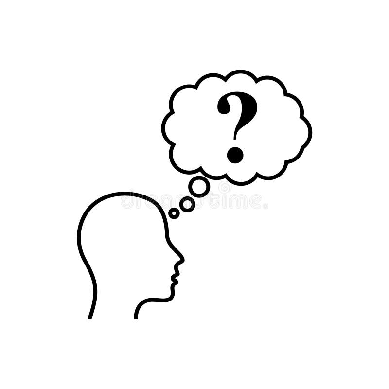 Head Cloud Think Icon Isolated on White Background. Think Idea Concept ...