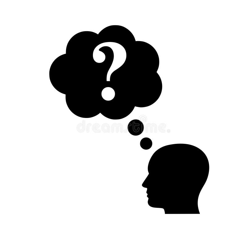 Head Cloud Think Icon Isolated on White Background. Think Idea Concept ...