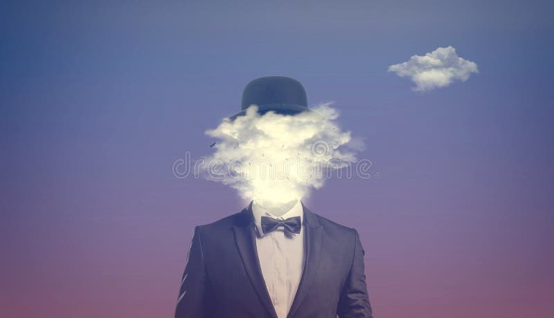 Head in the Clouds - Clouded Judgement Concept Stock Photo - Image of ...
