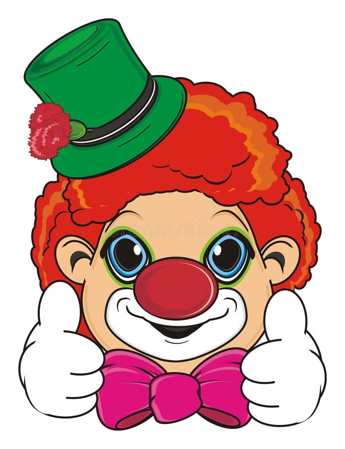 Head of clown with gesture stock illustration. Illustration of humor ...