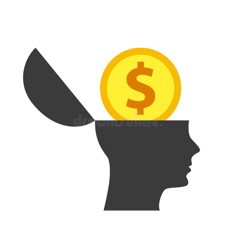 Head and Coin Icon. Think and Idea Design. Vector Graphic Stock Vector ...
