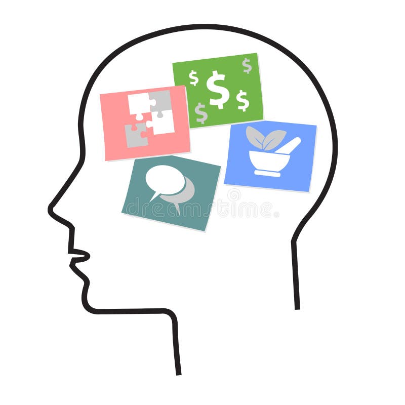 Head with Colorful Ideas Business Ideas Stock Illustration ...