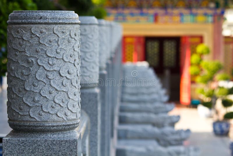 A Head of Column Chinese Style Stock Image - Image of religion, china ...