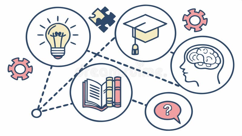 Head with Connected Icons, Mind and Network Concept Vector Design ...