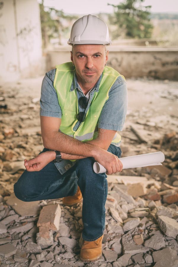 Head of the Construction Sites Stock Photo - Image of holding, engineer ...