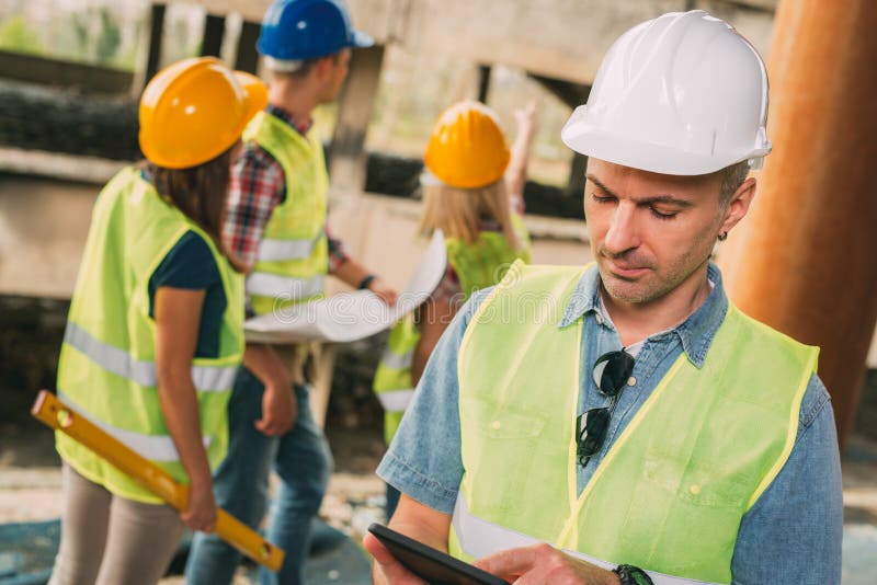Head of the Construction Sites Stock Image - Image of site, checking ...