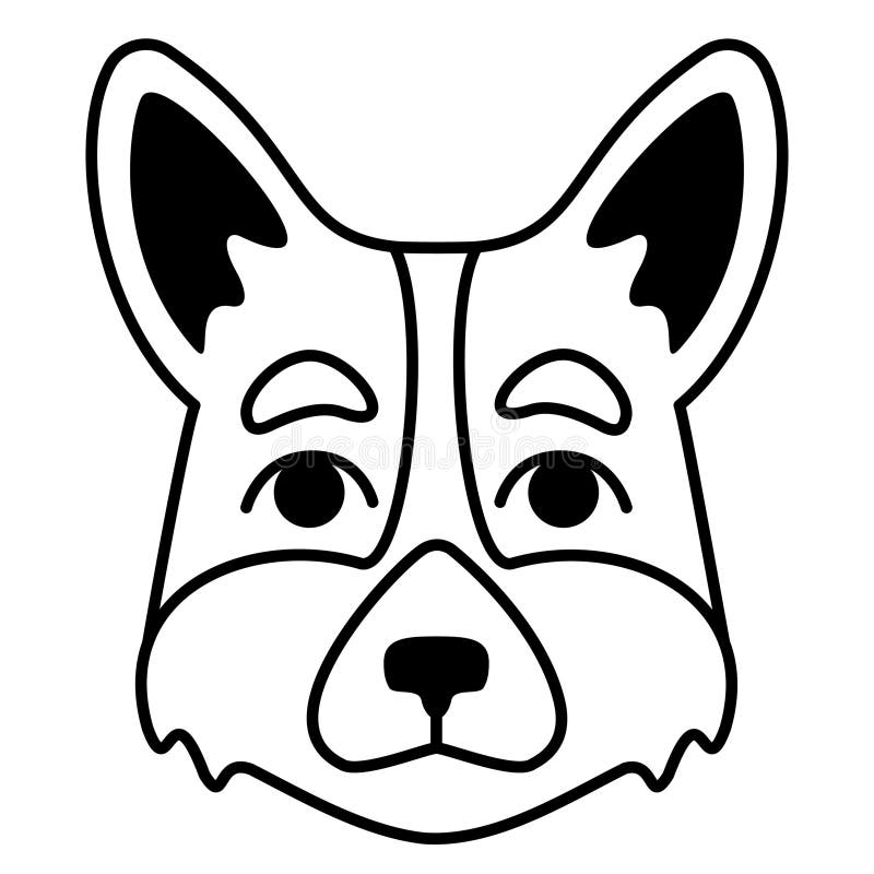 Head of Corgi dog. stock vector. Illustration of face - 273400644