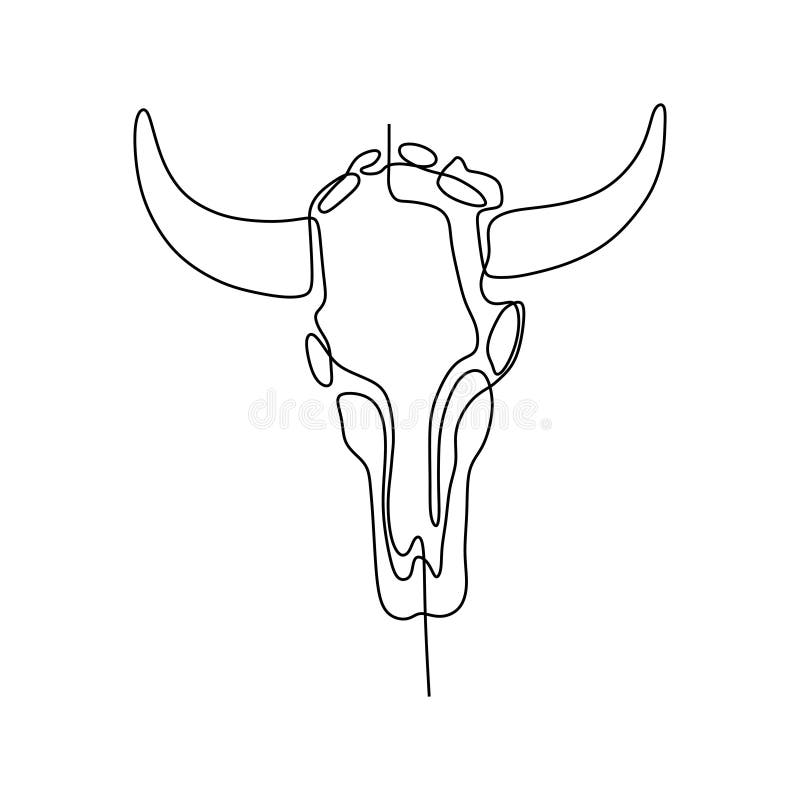 One Line Drawing Bull Stock Illustrations – 489 One Line Drawing Bull ...