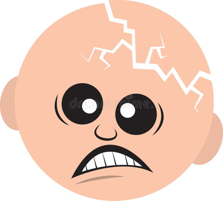 Head Cracked stock vector. Illustration of ache, head - 30378911