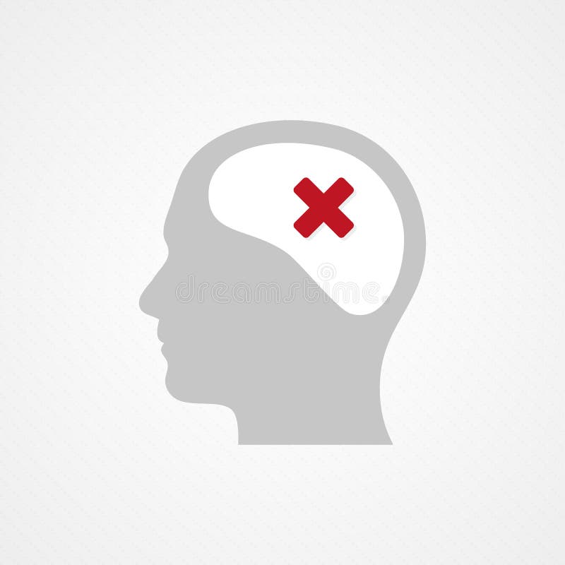 Head and Cross Mark. Concept of Wrong, Negative, Problem, Conflict ...