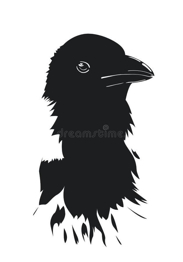 Head of crow stock vector. Illustration of raven, design - 205997604