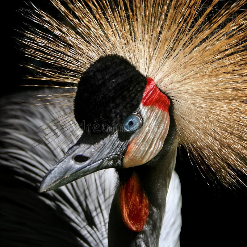 A Head of the Crowned Crane Stock Photo - Image of nature, crest: 121982034