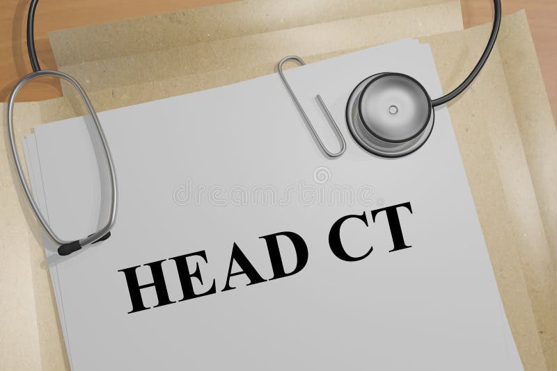 Head CT - medical concept stock illustration. Illustration of ...