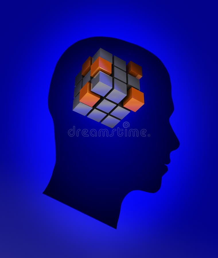 Head with cube stock illustration. Illustration of male - 27133497