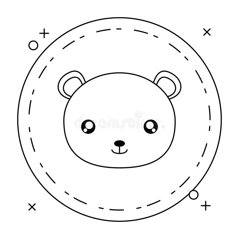 Head of Cute Little Bear Baby in Frame Circular Stock Photo - Image of ...