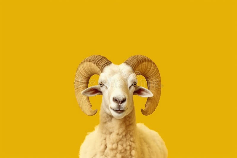 Head Cute Ram Animal. Generate Ai Stock Illustration - Illustration of ...