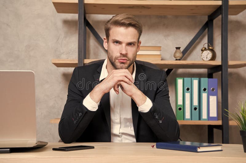 Head of Department. Manager Solving Business Problems. Businessman in ...