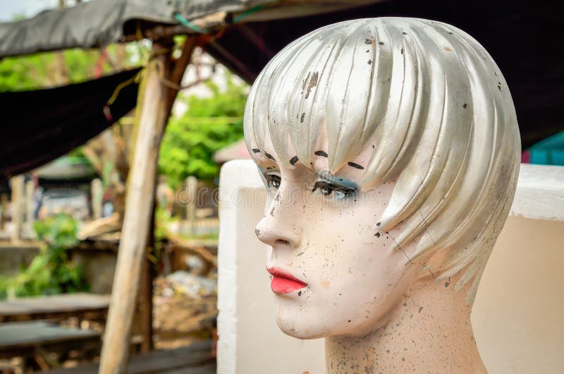 Dirty Mannequin Doll Head Was Left in a Garbage Dump Stock Photo ...