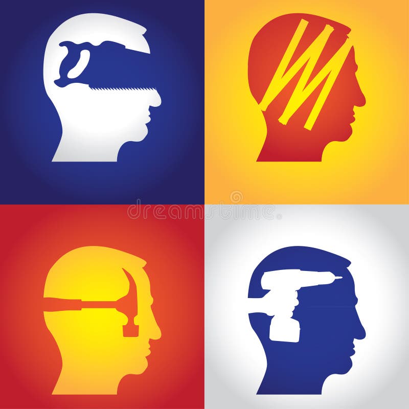 Head with DIY tool them stock illustration. Illustration of head - 28600382